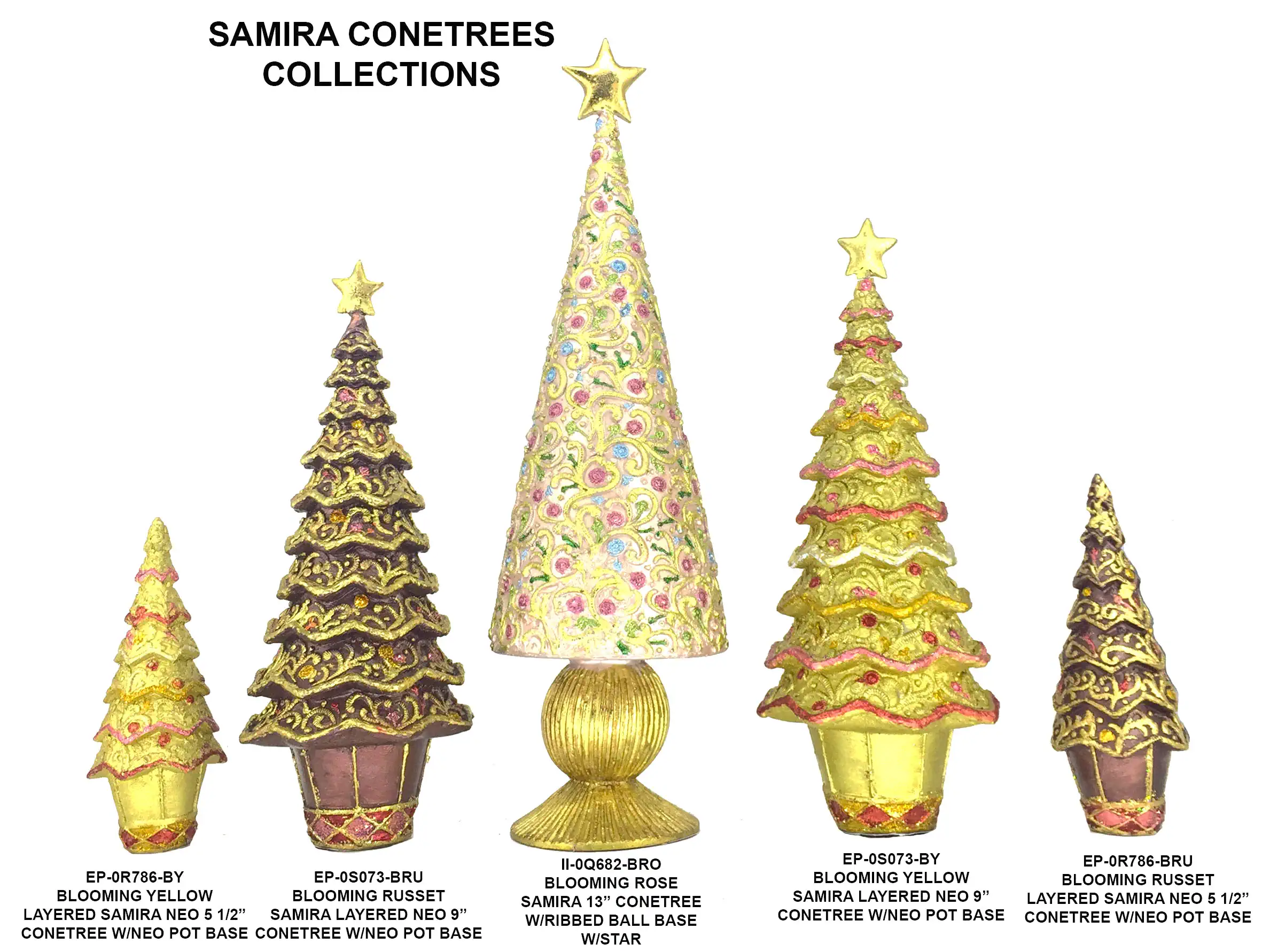 5 1/2"- 13" Samira Cone Trees 2025 Collection