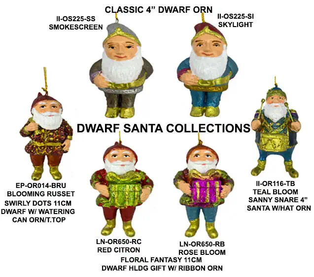 4" Dwarf Santa Classic Ornaments 2025 Collection By Dekokraft